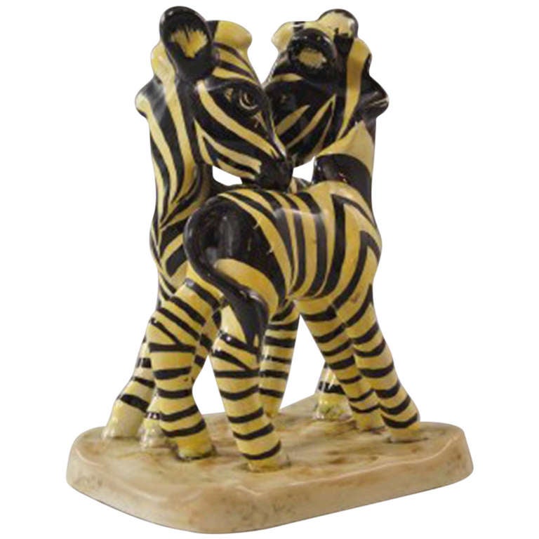 Art Deco Goldscheider, Myott Son and Co. Zebra Group at 1stDibs