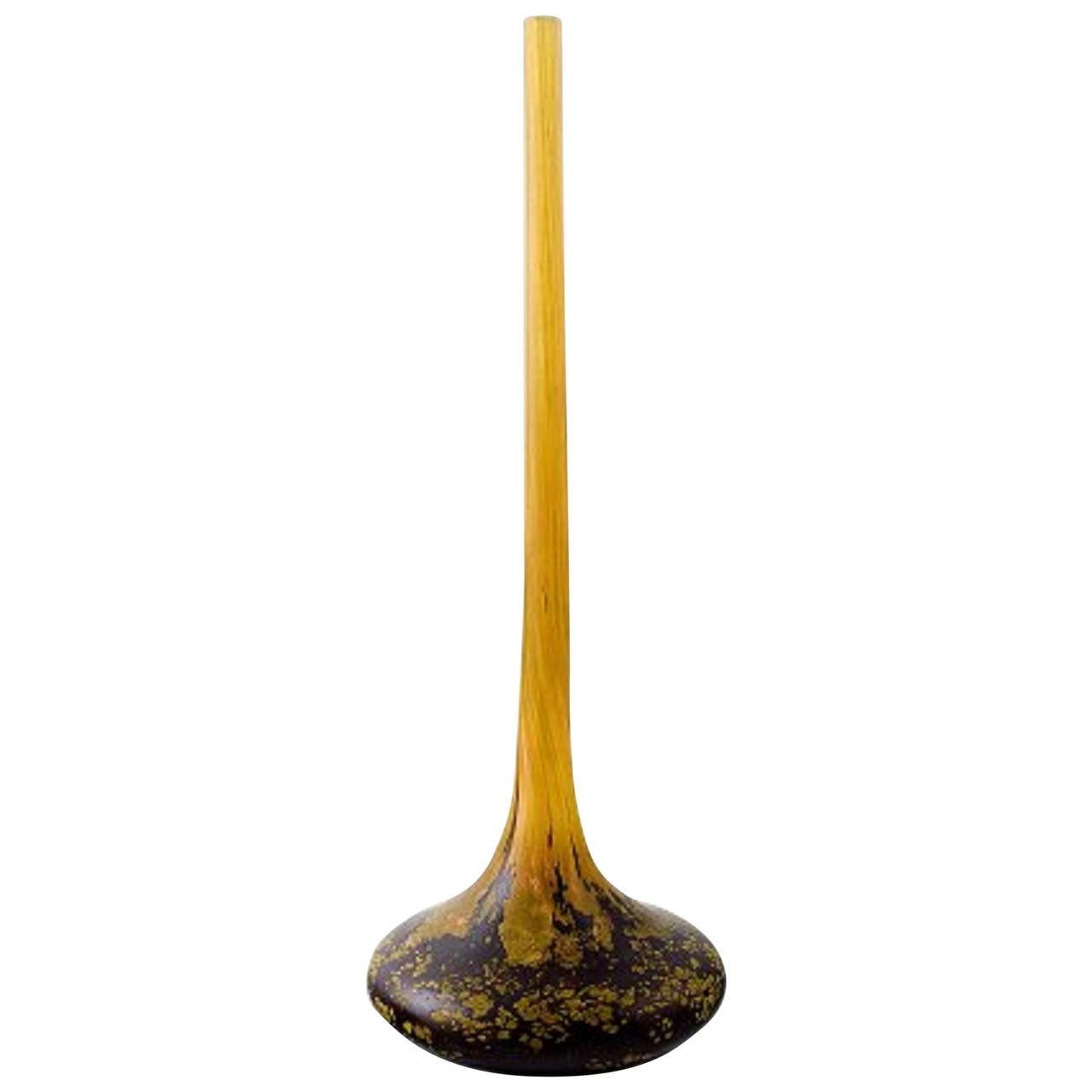 Nancy Daum Vase, Soliflore, Art Glass in Yellow and Brown Tones at 1stDibs