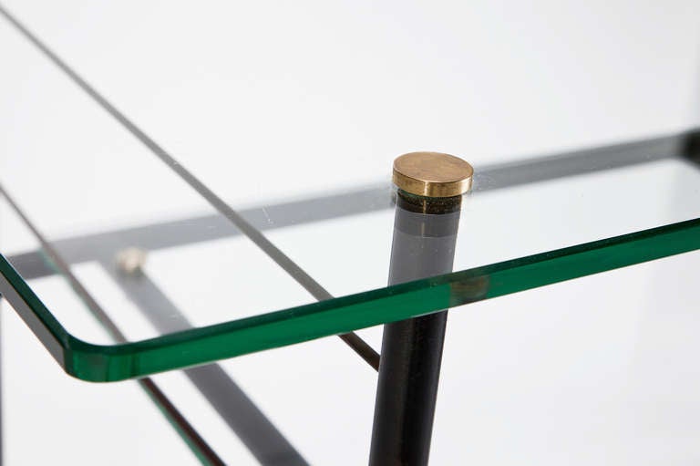 French Crystal Glass Magazine Table by Pierre Guariche at 1stDibs