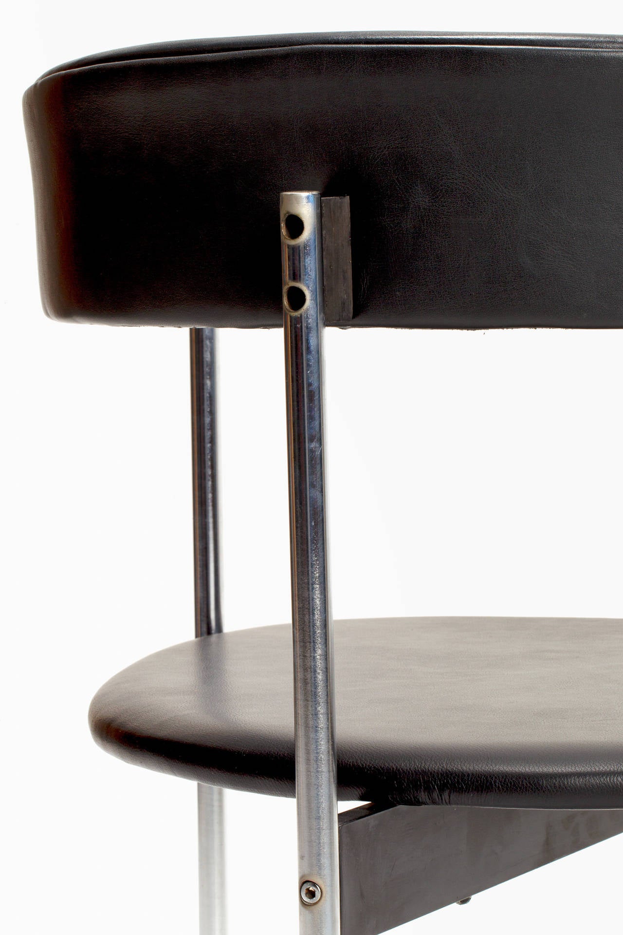 Eight Swiss Leather Dining Chairs by Dieter Waeckerlin, 1960s at 1stDibs