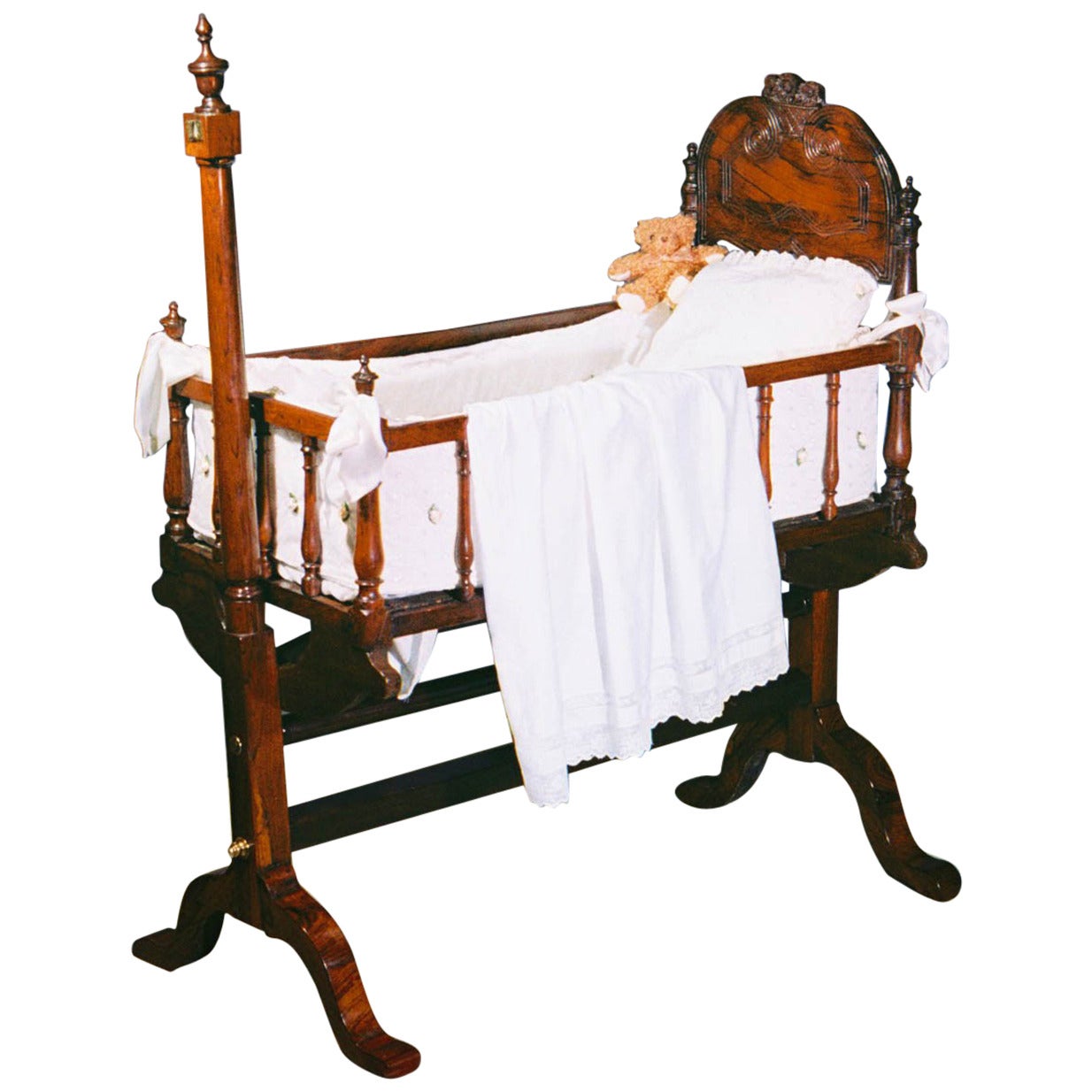 Regency Rosewood Cradle on Stand For Sale at 1stDibs