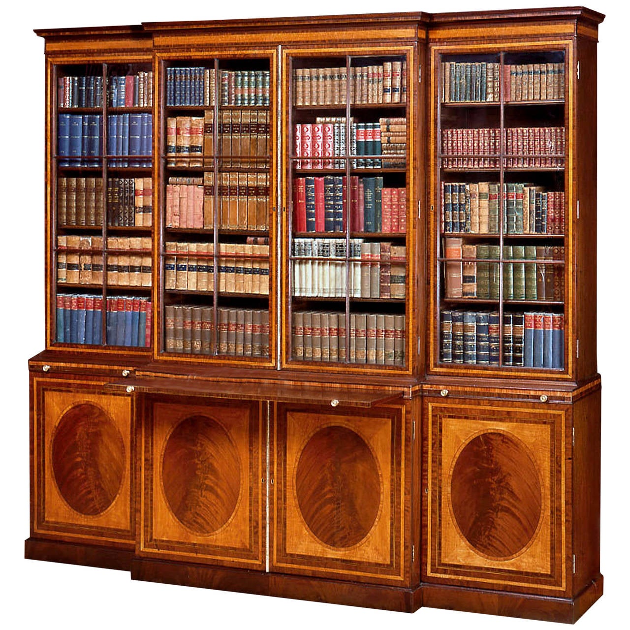 George III Period Library Breakfront Bookcase For Sale at 1stDibs