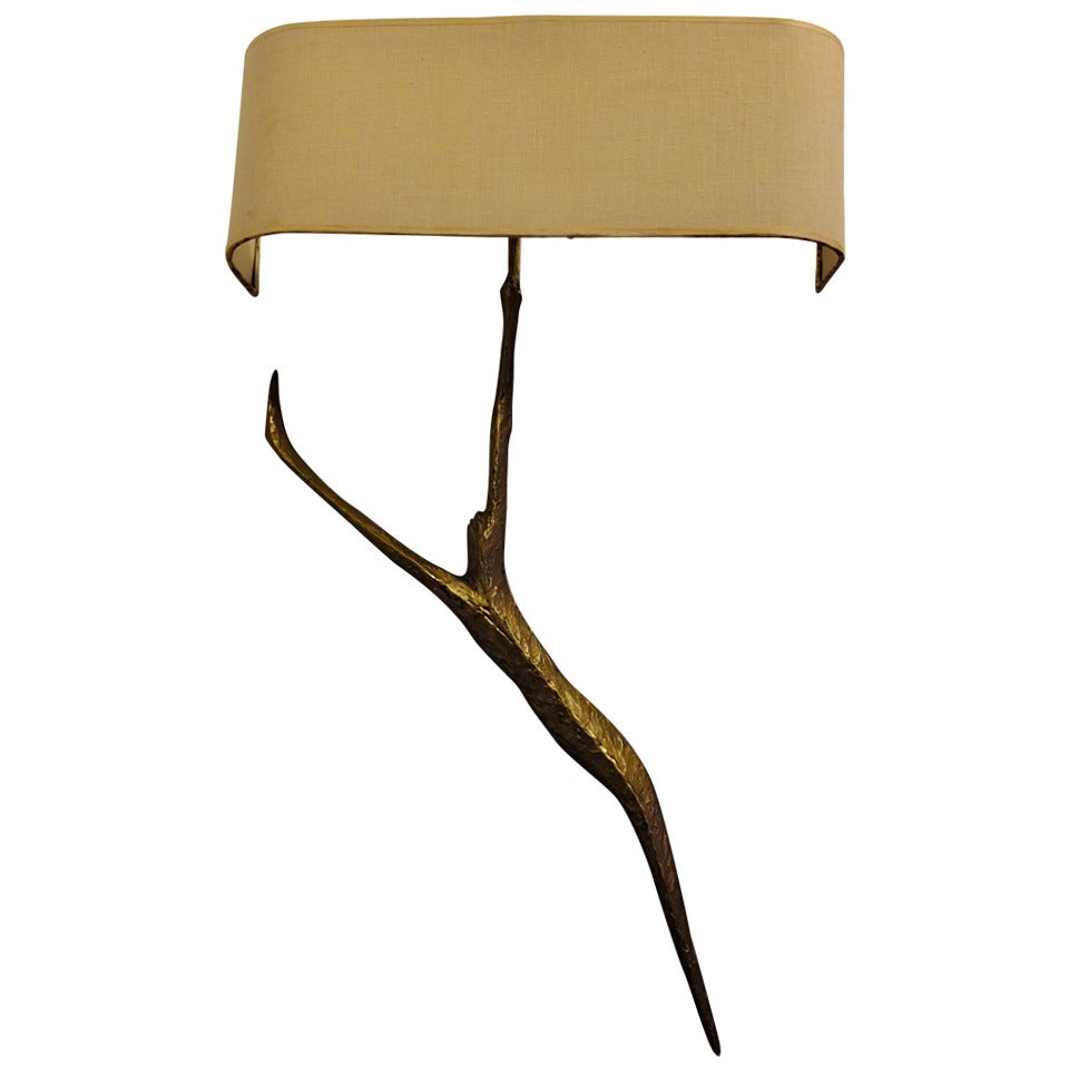 Felix Agostini 1960 Genuine Ariel Bronze Sconce at 1stDibs