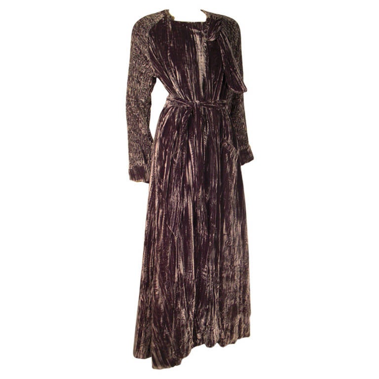 Crushed Velvet Opera Coat - 1930s Repro Styling at 1stDibs