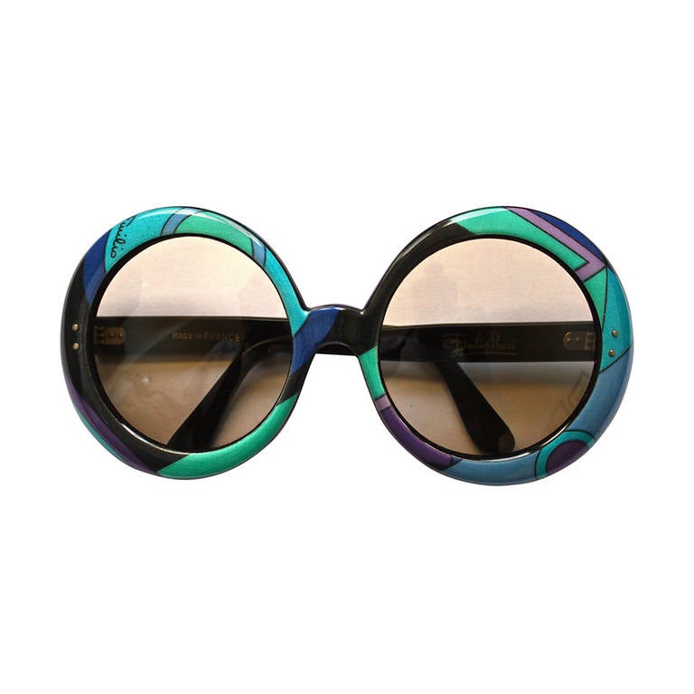 rare 1960's EMILIO PUCCI oversized round sunglasses at 1stDibs