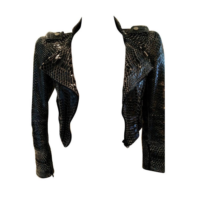 Python Gucci Motorcycle Jacket Size 38 at 1stDibs | gucci python jacket