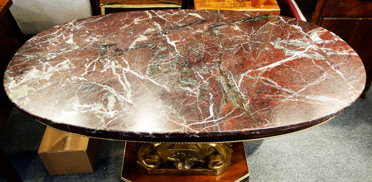 Italian Center Table with Marble Top, Naples For Sale at 1stDibs
