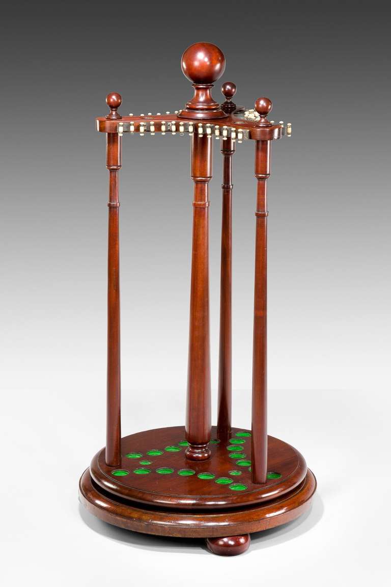 A Mahogany Revolving Billiard, Snooker or Pool Cue Carousel, circa 1890 ...