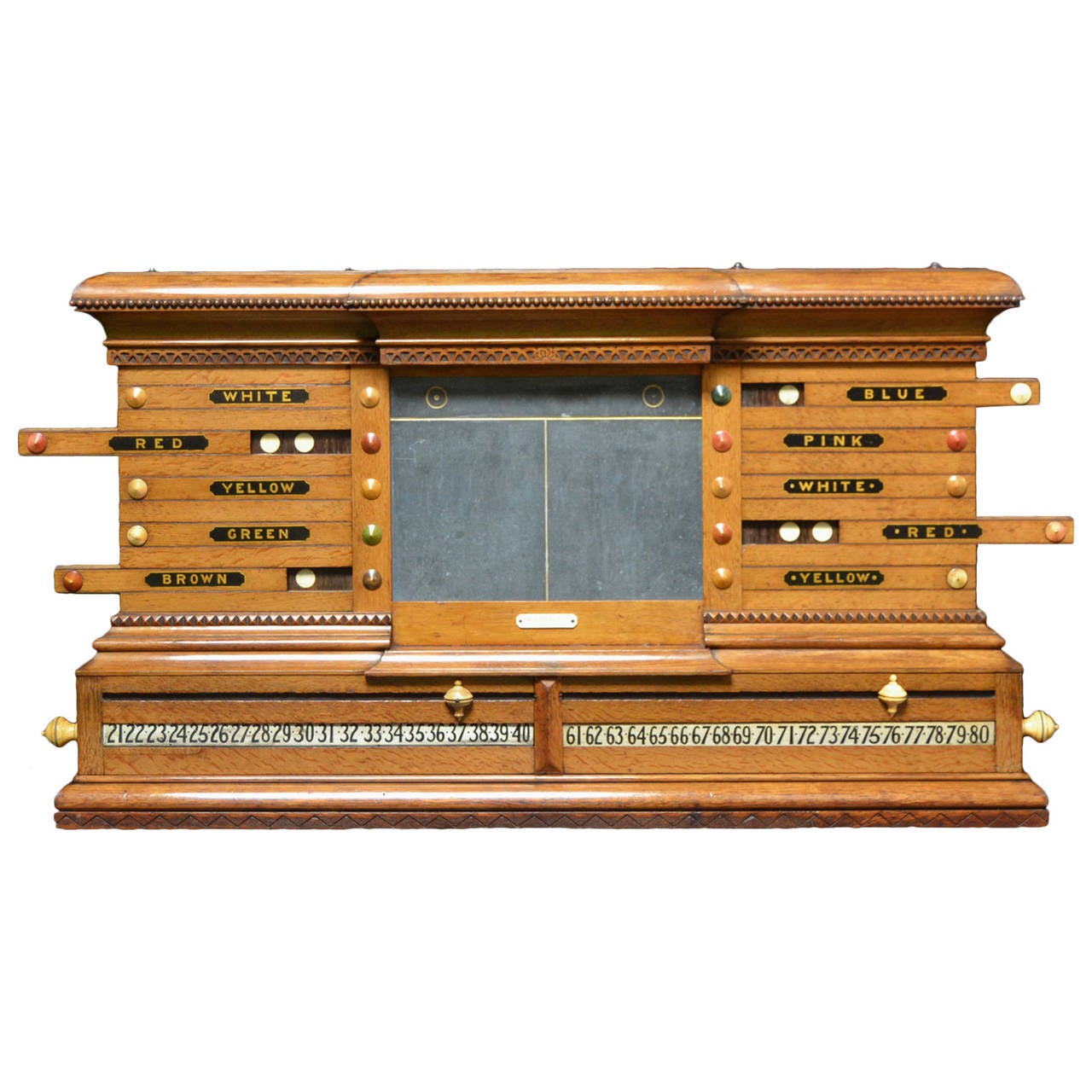 Solid Oak Billiard, Snooker, Pool Marking Cabinet at 1stDibs