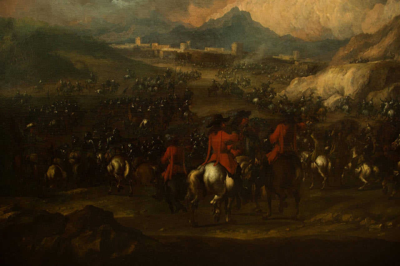 17th Century Battle Painting Attributed to Antonio Calza For Sale at ...