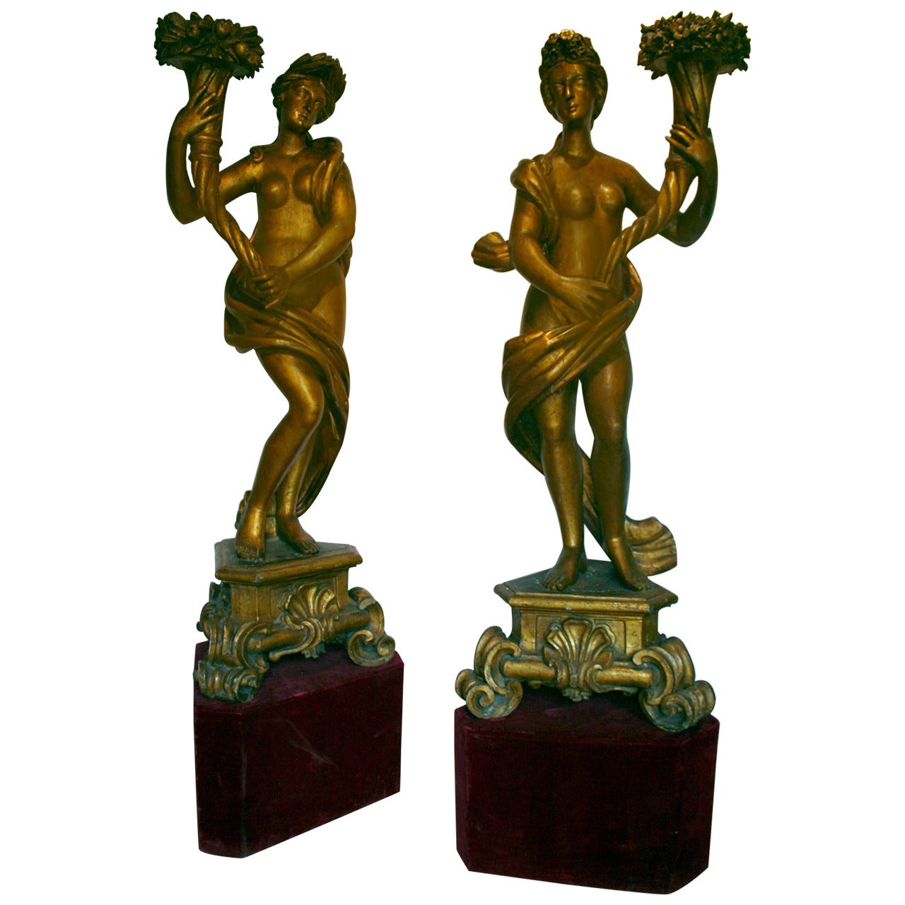 17th Century Fantastic Italian Pair of Statues at 1stDibs