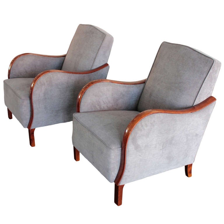 Pair of Swedish Art Deco Period Bergeres at 1stDibs