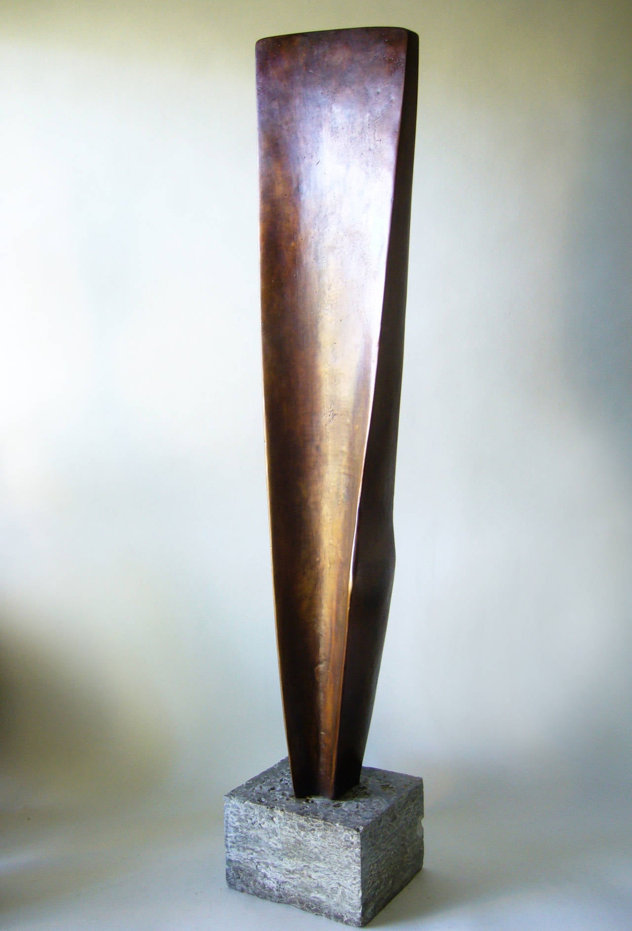 Seff Weidl Bronze Blue Limestone 'Flamme' Sculpture at 1stDibs