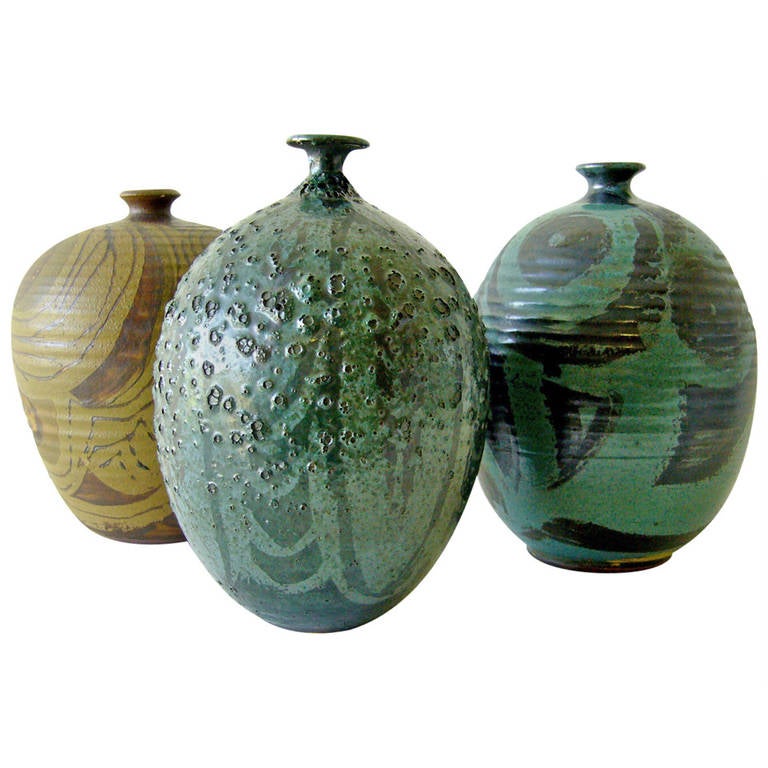 1970s California Modernist Group of Vases from Pottery Shack at 1stDibs