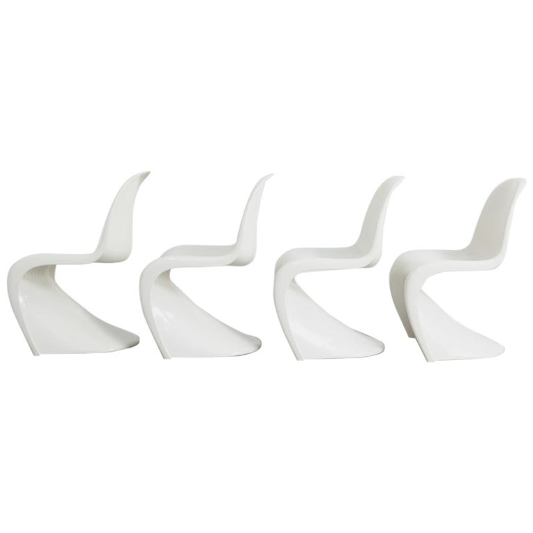 Set of 4 Stackable S Chairs by Verner Panton for Herman Miller, 1973 at ...