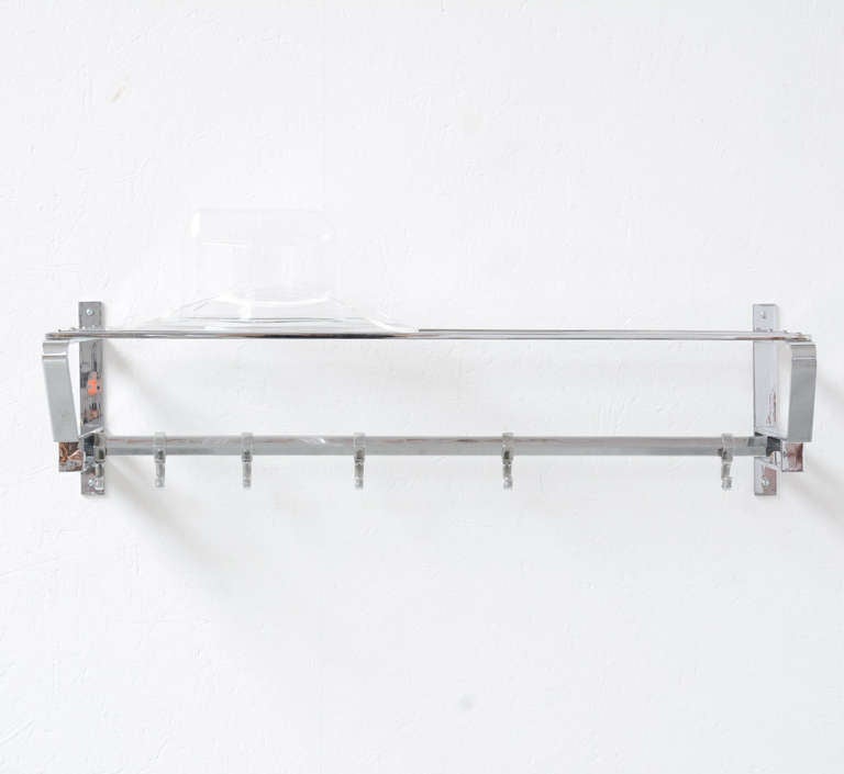 Chrome Wall-Mounted Coat Rack at 1stDibs