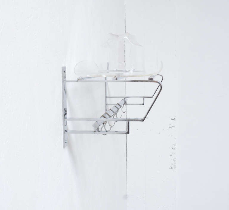 Chrome Wall-Mounted Coat Rack at 1stDibs