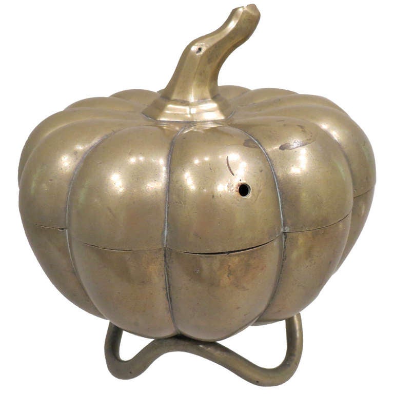 Chinese Bronze Pumpkin or Gourd Shape Box For Sale at 1stdibs