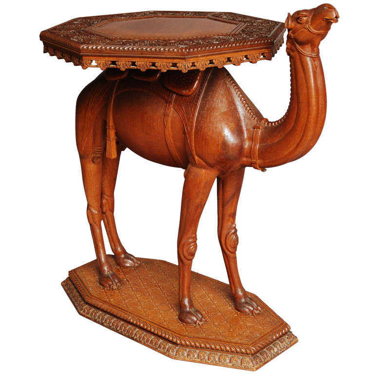 Late 19th Century Anglo-Indian Hardwood Camel Table at 1stDibs