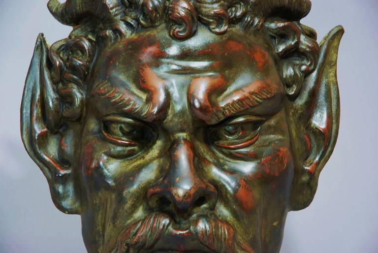 Large 19th Century Bronzed Satyr Mask at 1stDibs