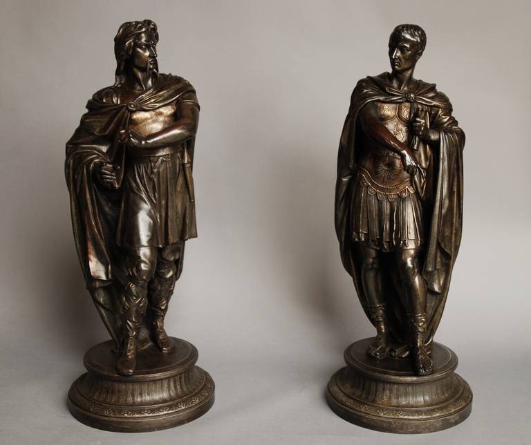 Pair of Large Classical Spelter Figures at 1stDibs