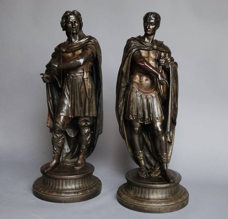 Pair of Large Classical Spelter Figures at 1stDibs