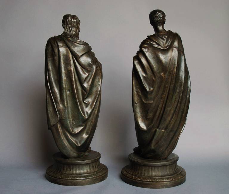 Pair of Large Classical Spelter Figures at 1stDibs