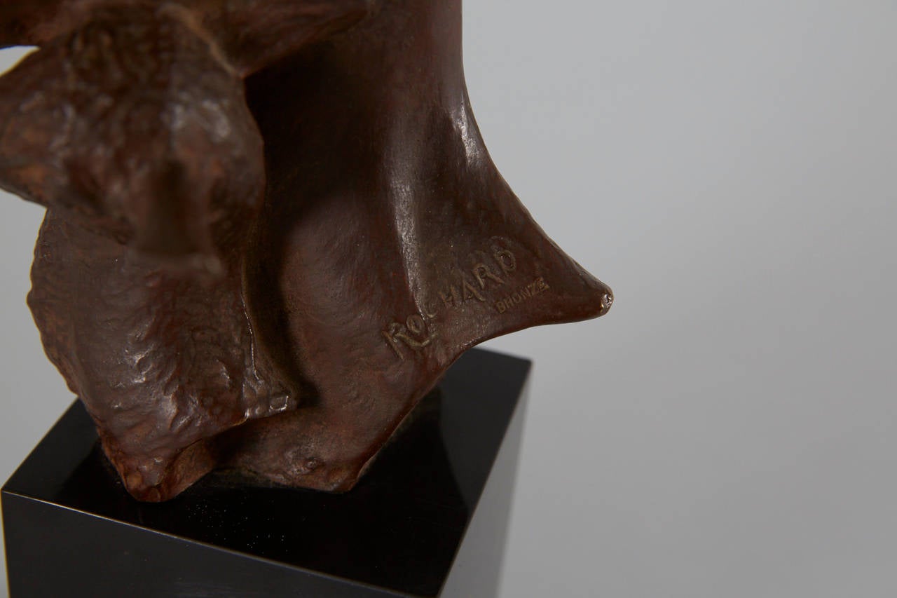 Bronze Sculpture by Irenee Rochard "Deer with Fawn" For Sale at 1stDibs