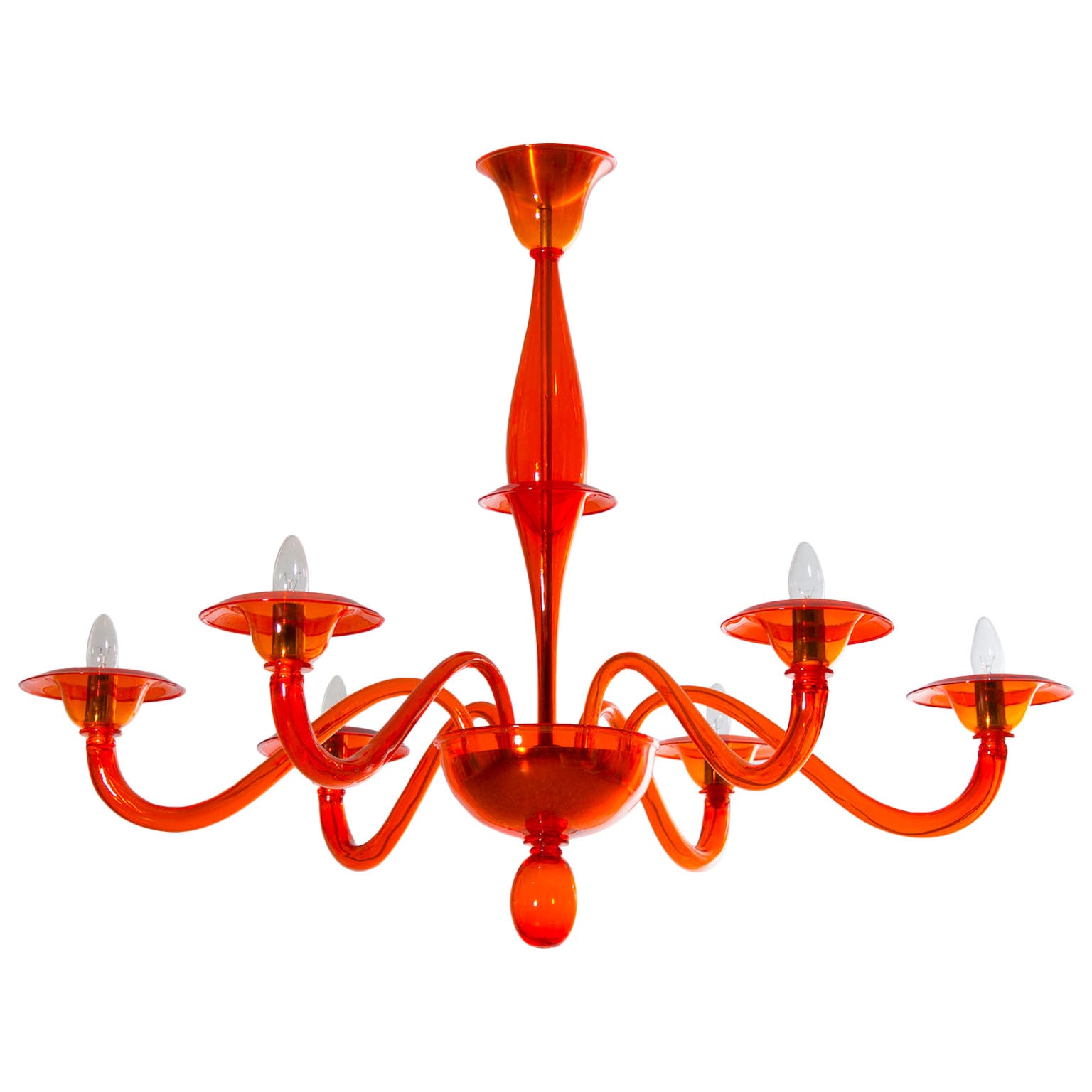 Italian Orange Chandelier, circa 1990s at 1stDibs