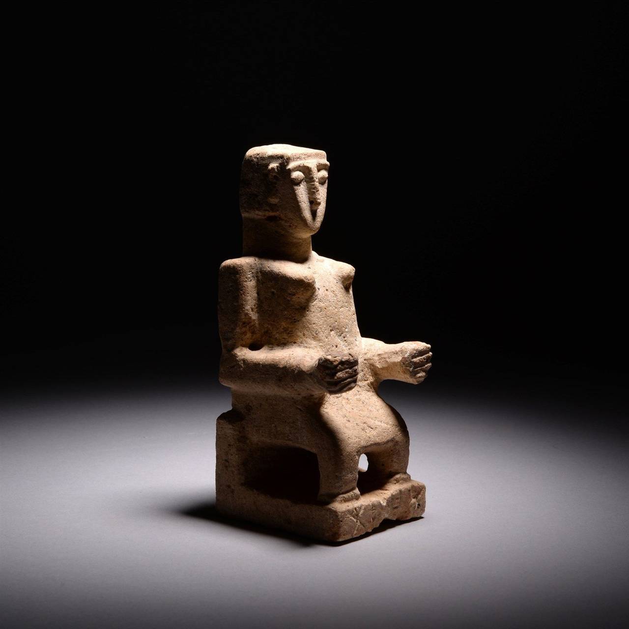 Ancient Limestone Abstract Cubist Idol Sculpture, 100 BC For Sale at ...