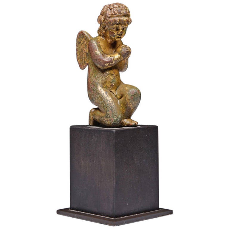 Renaissance Christian Gilt Bronze Putto or Cherub Figure at 1stDibs