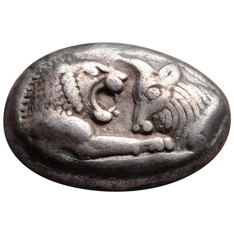 Ancient Silver Double Siglos Coin of King Croesus of Lydia, 550 BC at ...