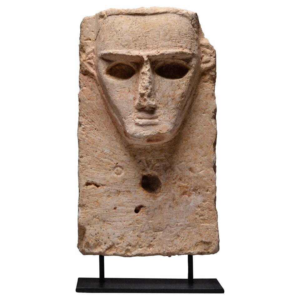 Ancient South Arabian Limestone Pillar Stele Sculpture, 3rd Century BC ...