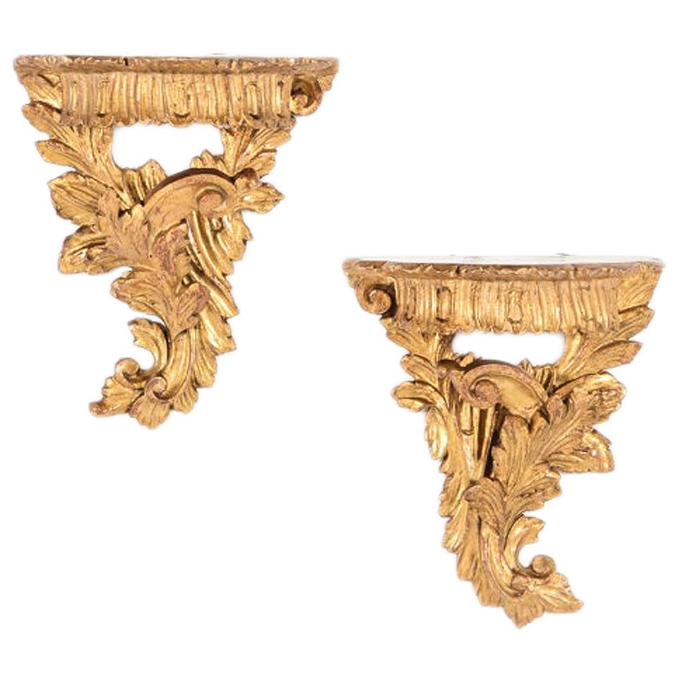 Gilded Italian Wall Brackets at 1stDibs