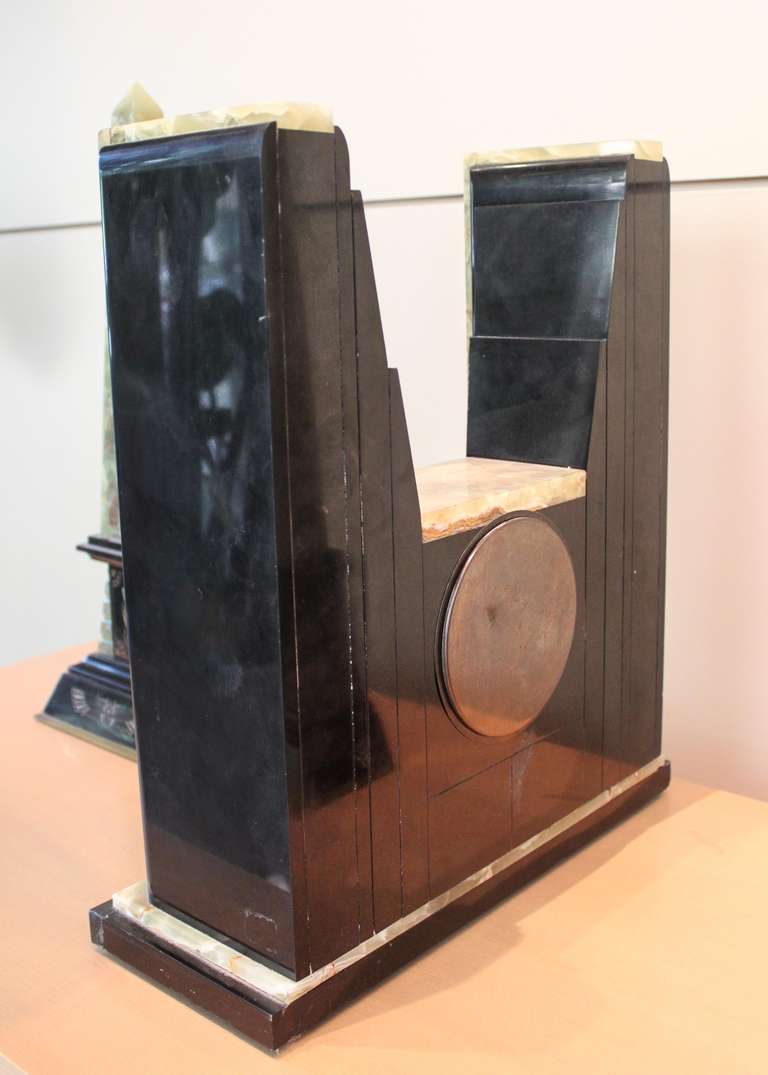 Art Deco Egyptian Revival Clock and Obelisks by ATO For Sale at 1stDibs ...