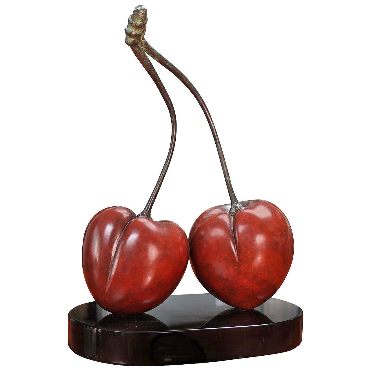Bronze Double Cherry, Signed Popliteo at 1stDibs