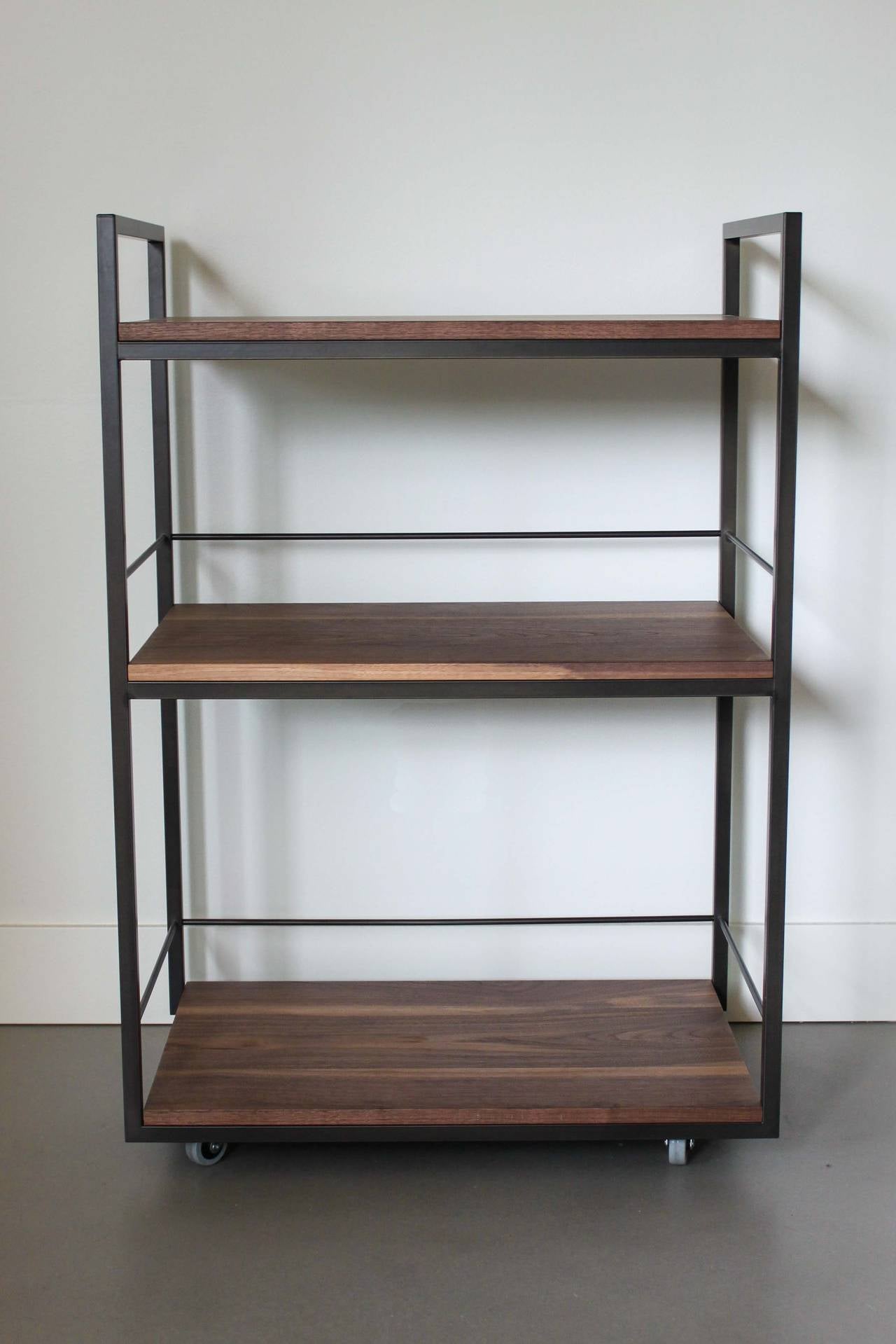 Walnut Bar Cart For Sale at 1stDibs
