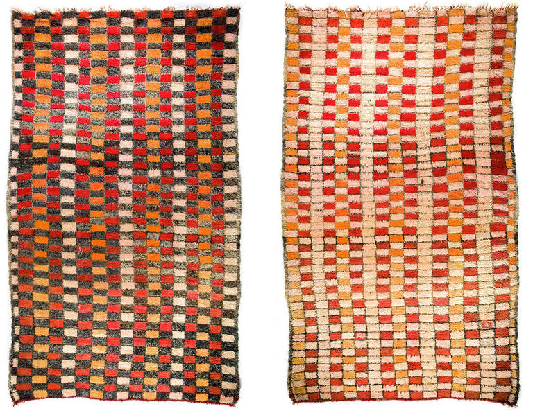 Double sided Rug with overall geometrical design at 1stDibs