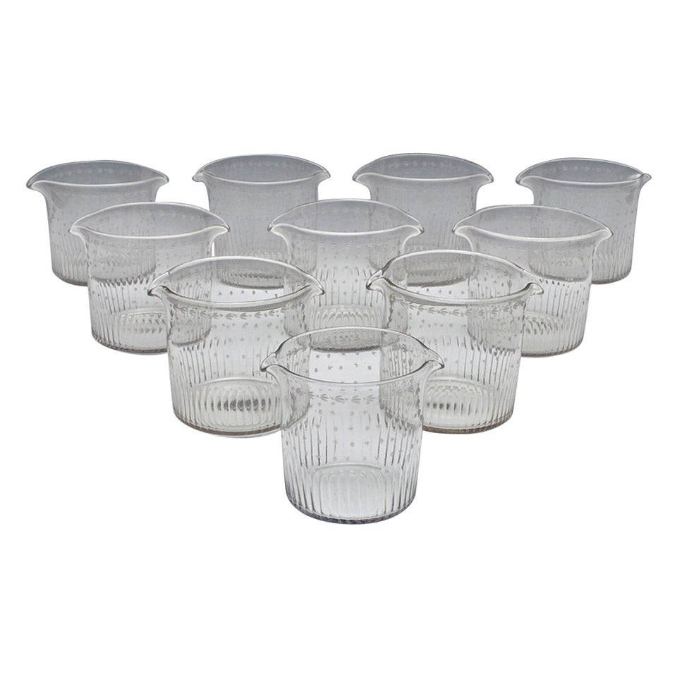 Set of Ten Engraved Georgian Finger Bowls at 1stDibs