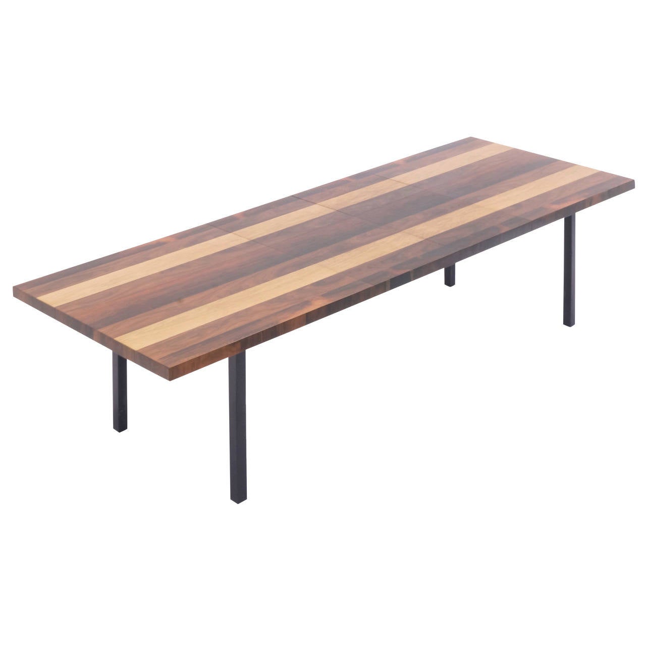 Milo Baughman Rosewood, Ash and Walnut Dining Table at 1stDibs