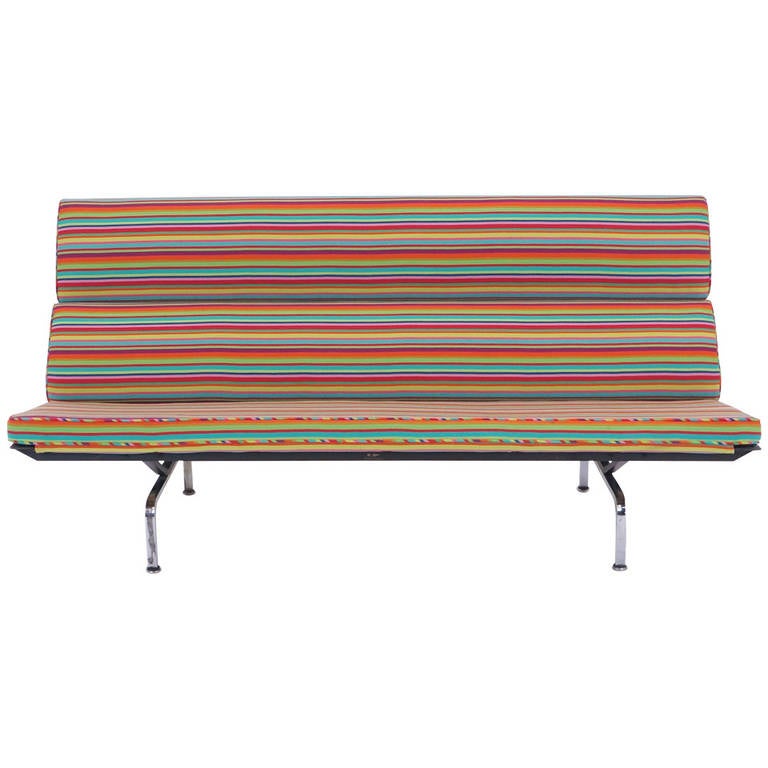 Charles and Ray Eames Sofa Compact, Alexander Girard Miller Stripe ...