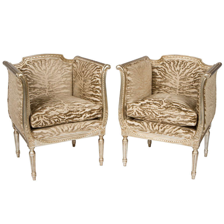 Pair of French Louis XVI Style Chairs at 1stDibs