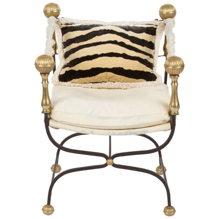 Italian Brass Dante Chair at 1stDibs