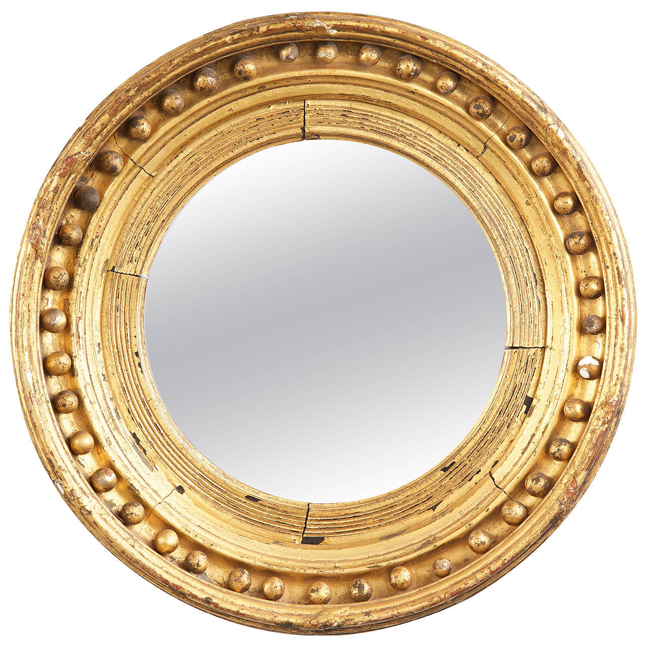 American Federal Giltwood Convex Antique Mirror, Early 19th Century at ...