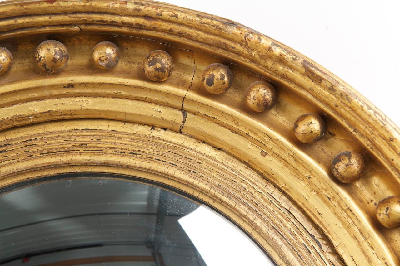 American Federal Giltwood Convex Antique Mirror, Early 19th Century at ...