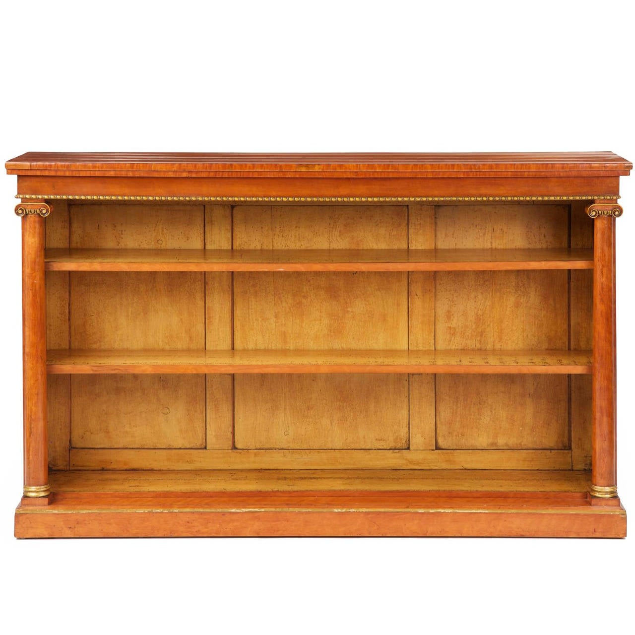 19th Century Neoclassical Fruitwood Bookcase Shelf with Ionic Capitals ...