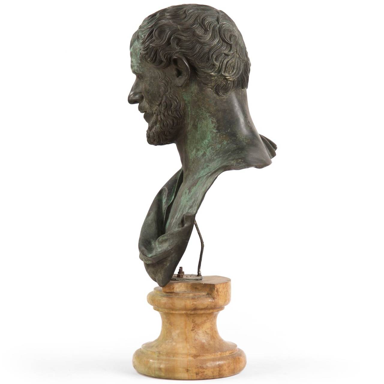 Classical Verdigris Bronze Bust of Roman Statesman, possibly Marcus ...