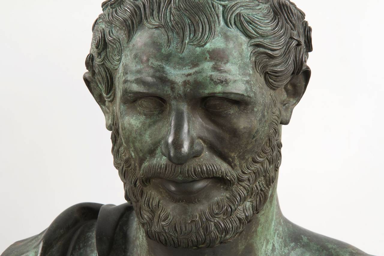 Classical Verdigris Bronze Bust of Roman Statesman, possibly Marcus ...