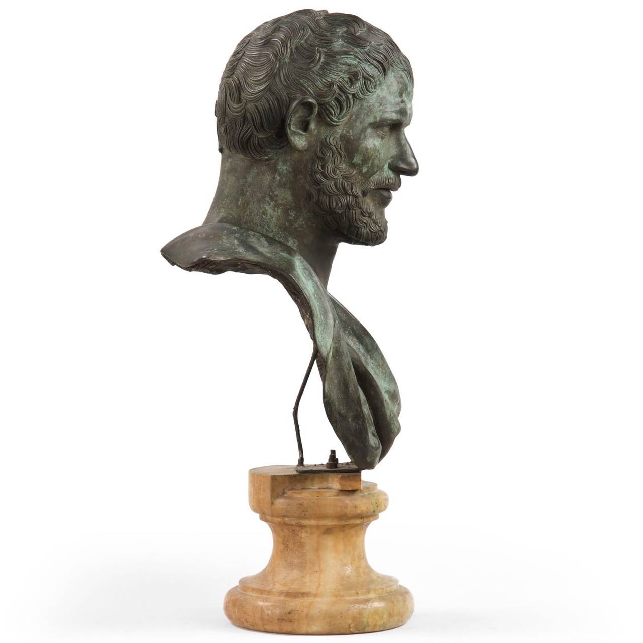 Classical Verdigris Bronze Bust of Roman Statesman, possibly Marcus ...