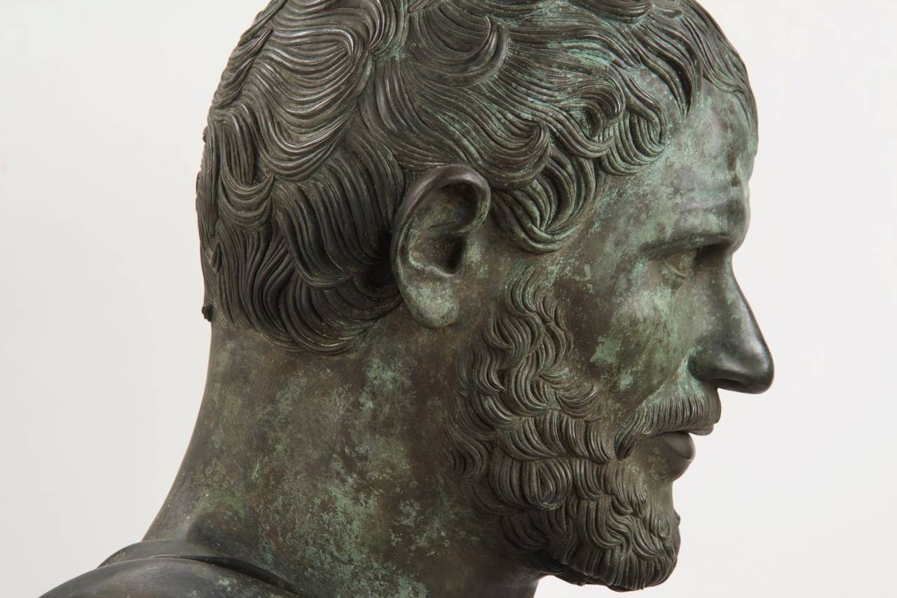 Classical Verdigris Bronze Bust of Roman Statesman, possibly Marcus ...